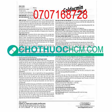 Coldamin Flu Thuốc Giảm Đau Hạ Sốt Hộp 100 Viên